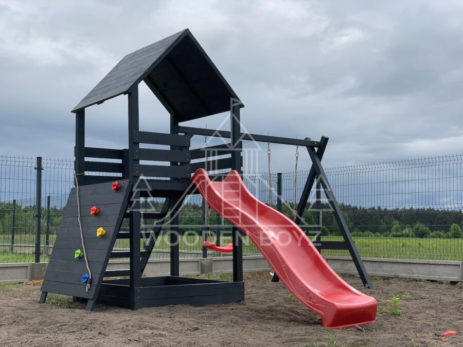 🛝 Gaja - Plac Zabaw z Huśtawkami, Piaskownicą i Zjeżdżalnią | WoodenBoyz.pl
